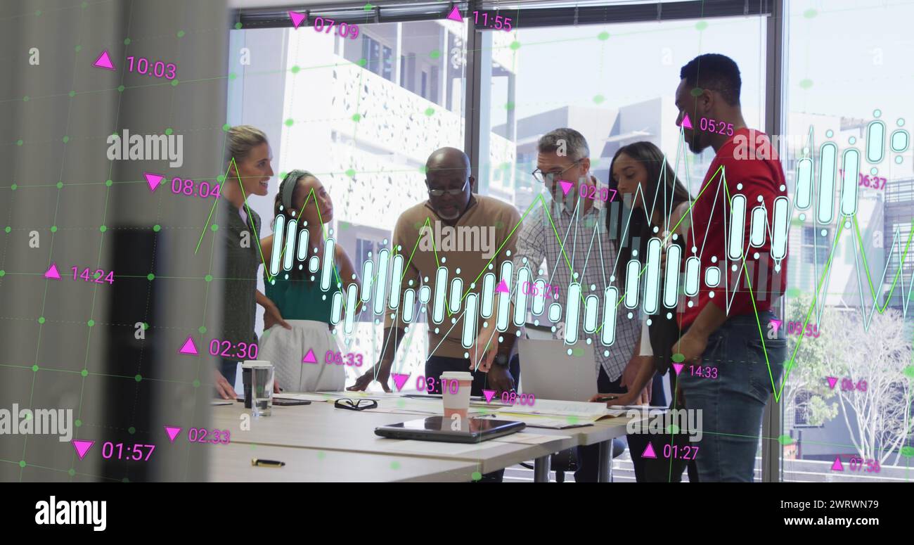 Image of multiple graphs and changing numbers over diverse architects ...