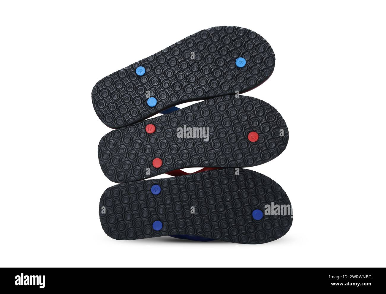 rubber flip flop sole angles with colorful strap Stock Photo - Alamy