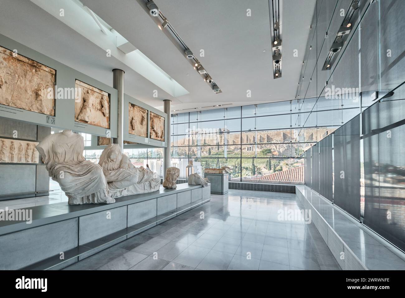 Athens, Greece - March 02, 2024: Interior view of the New Acropolis ...