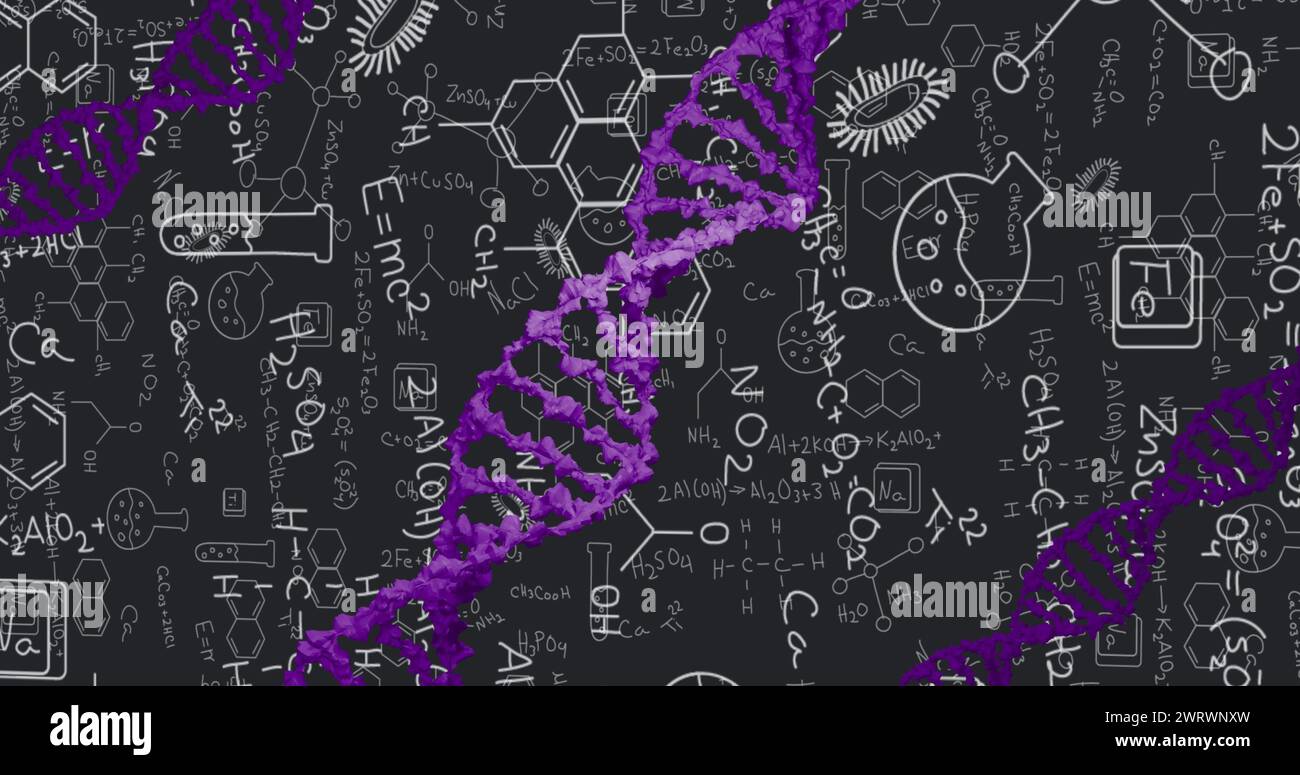 Image of dna strand over data processing Stock Photo - Alamy