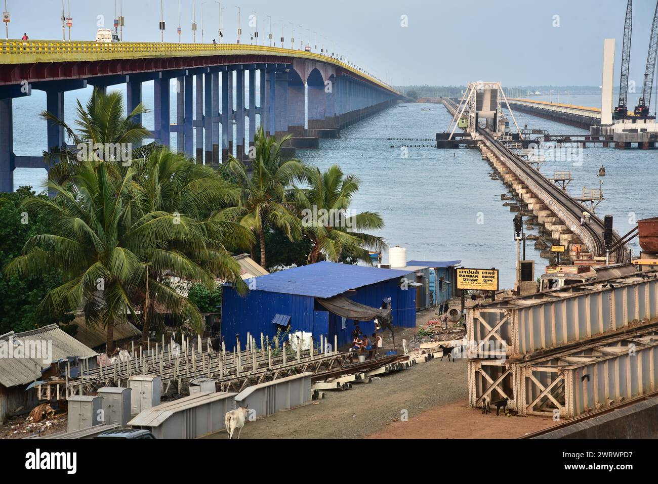 Rameswaram sea bridge hi-res stock photography and images - Alamy