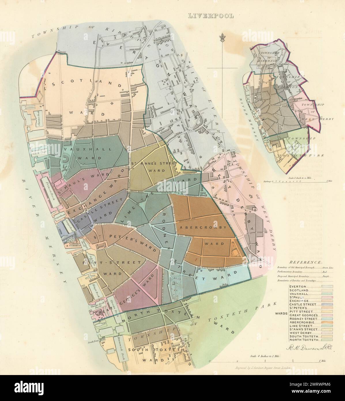 LIVERPOOL borough/town/city plan. BOUNDARY COMMISSION Liverpool DAWSON ...
