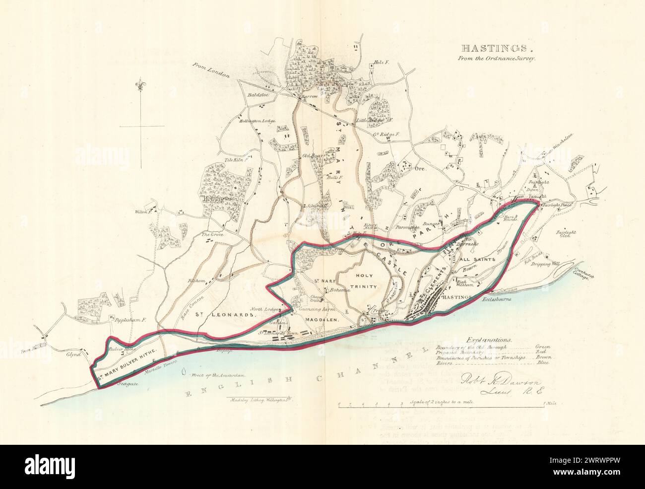 HASTINGS & St Leonards borough/town plan. REFORM ACT. Sussex. DAWSON ...