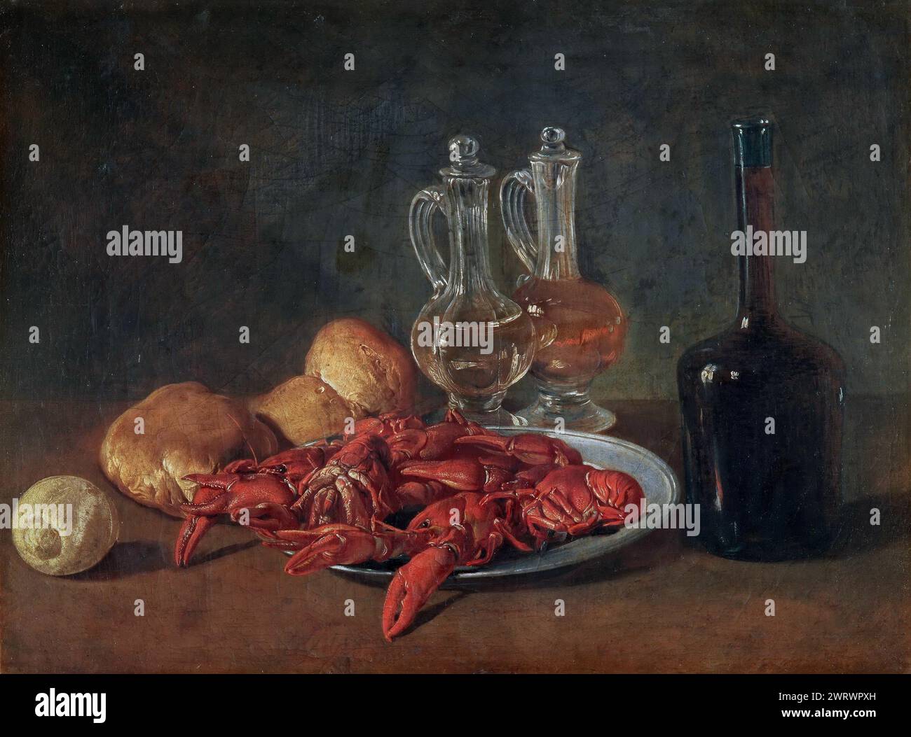 Giacomo Ceruti – Still Life with Lobsters c.1730. 43x59 Stock Photo - Alamy