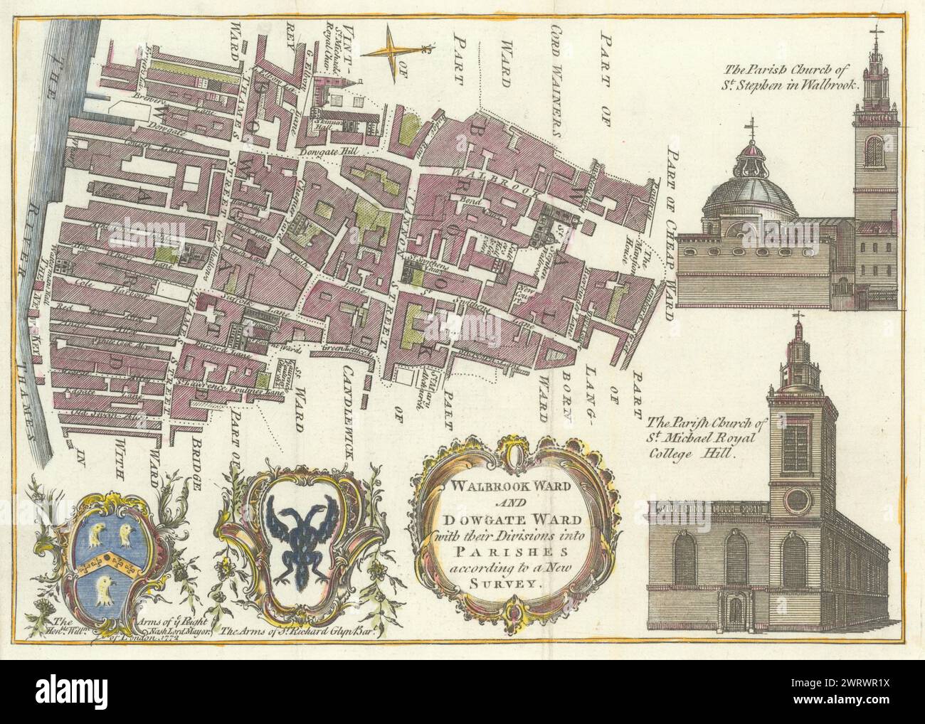 London city map thames hi-res stock photography and images - Alamy