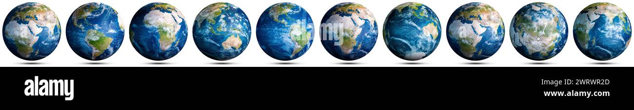 Earth globe world map set. Elements of this image furnished by NASA. 3d ...