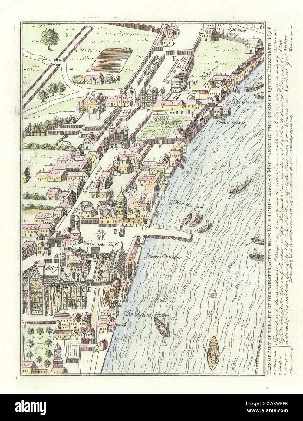 Westminster from Agas' map… in the Reign of Queen Elizabeth 1578. JT ...