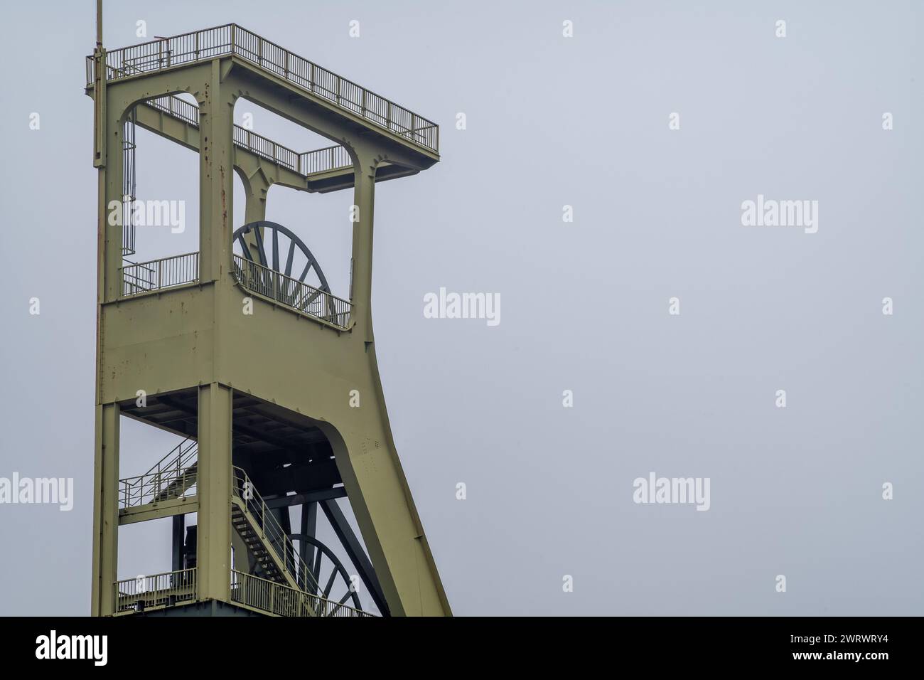 Coal mine winding tower, details Stock Photo - Alamy