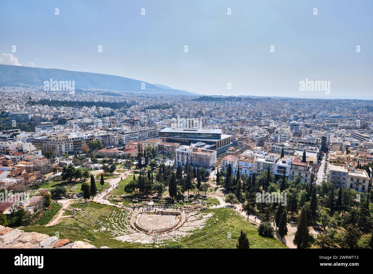 Athens, Greece - March 02, 2024: Aerial view of Acropolis Museum from ...