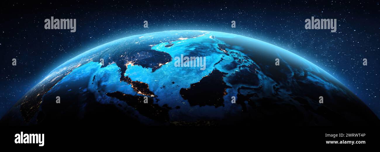 South-East Asia from space. Elements of this image furnished by NASA ...