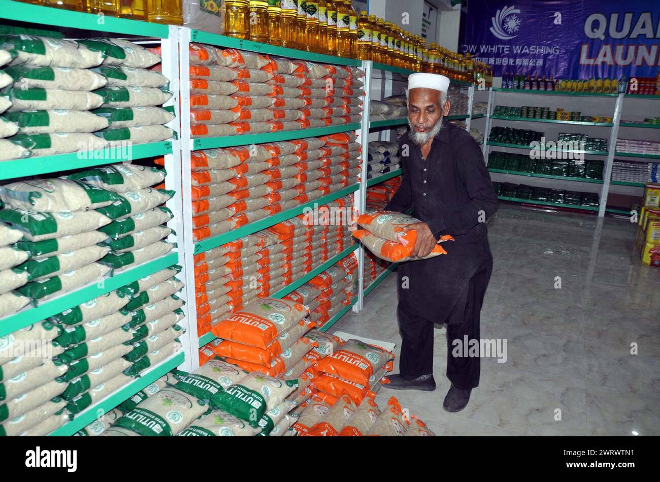 People are buying groceries from utility store set up- with regard to ...