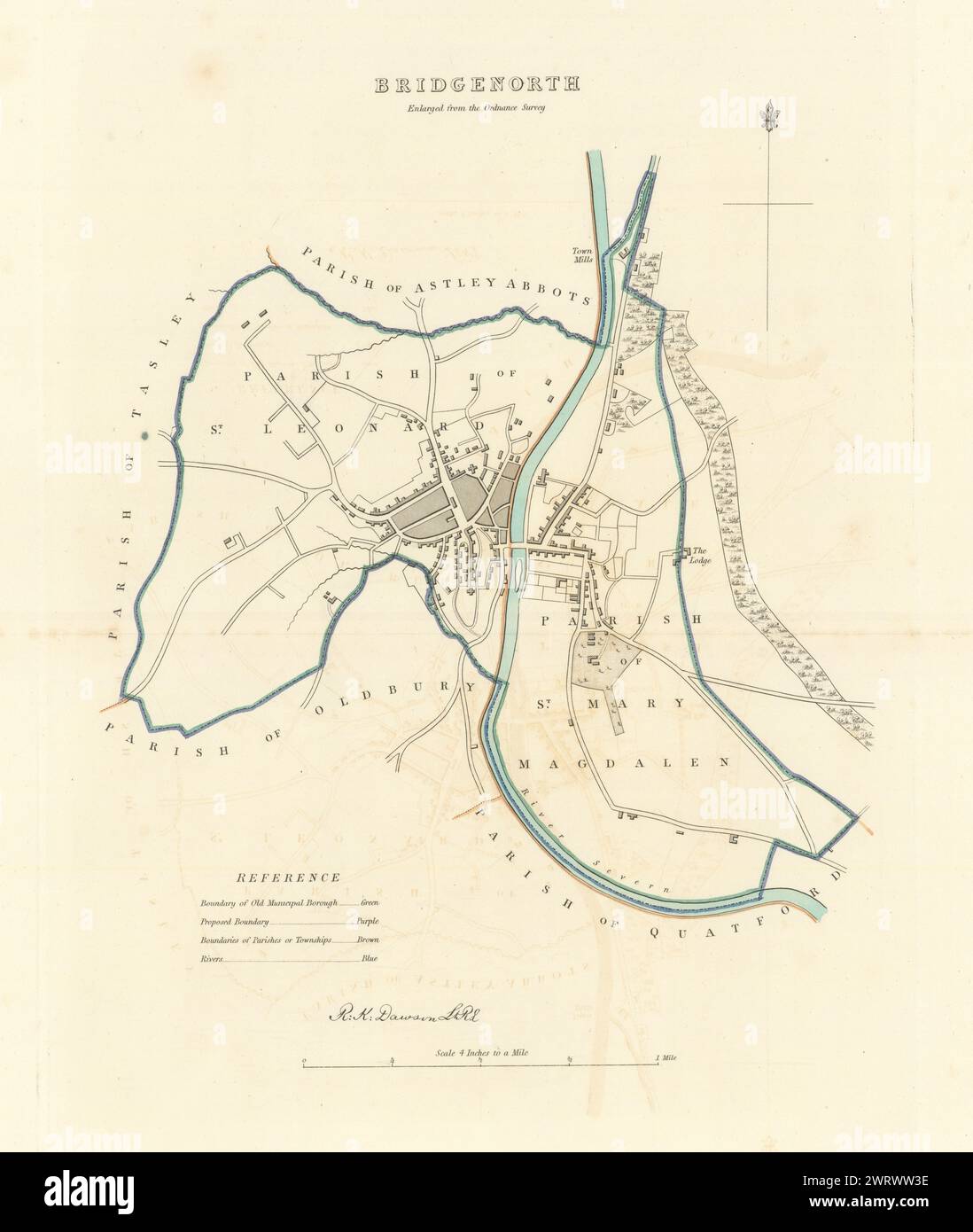 BRIDGNORTH borough/town plan. BOUNDARY COMMISSION. Shropshire. DAWSON ...