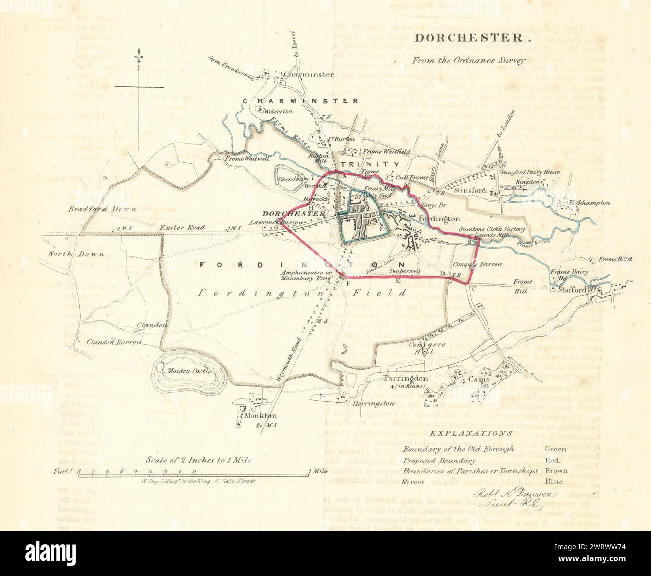 DORCHESTER town/borough plan. REFORM ACT. Charminster. Dorset. DAWSON ...