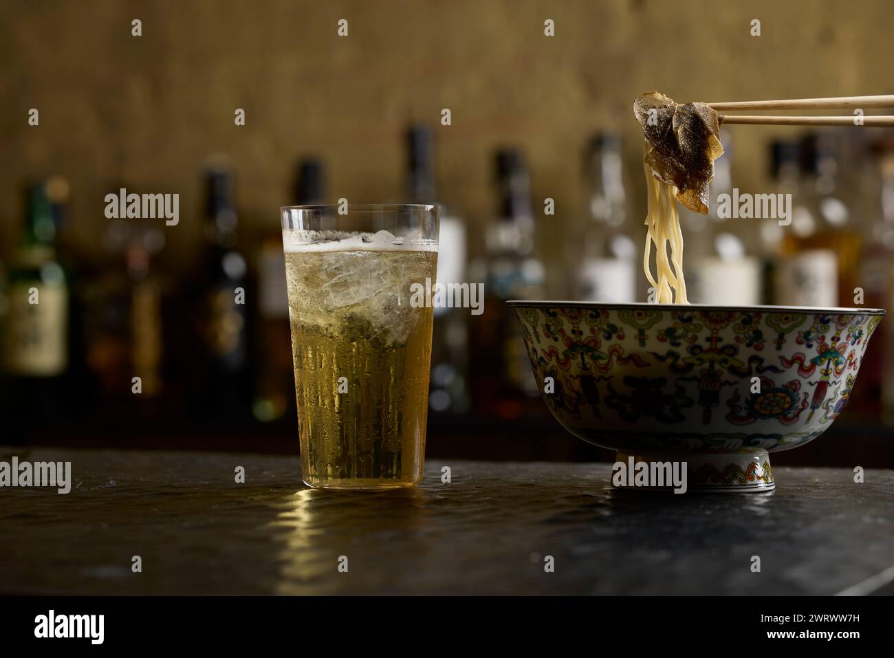 Japanese Noodles on bar Stock Photo - Alamy