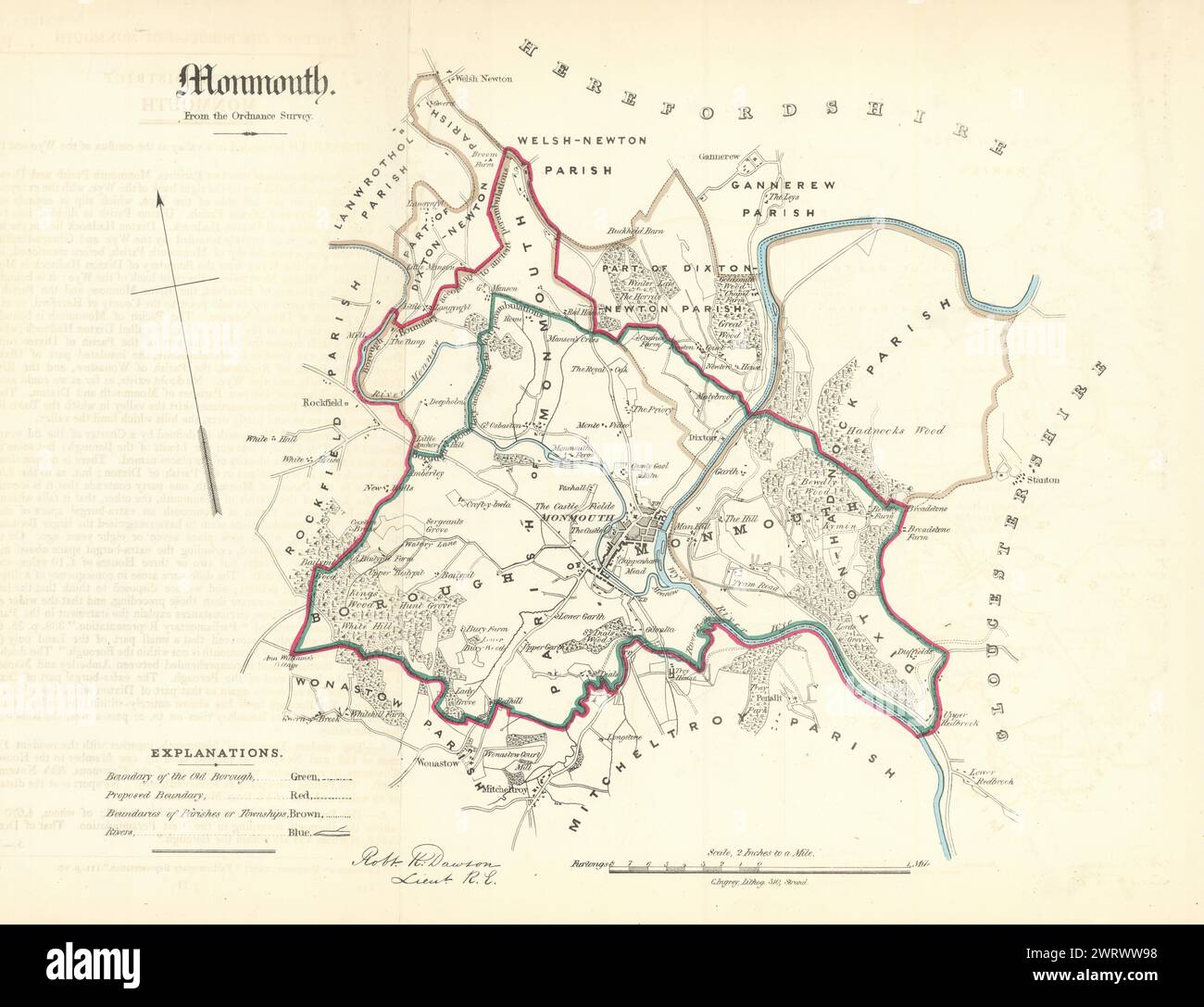 Monmouthshire outline map hi-res stock photography and images - Alamy