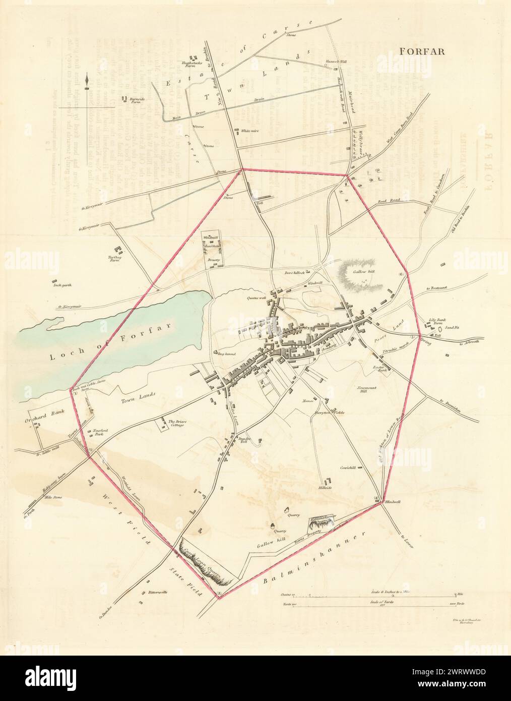 FORFAR borough/town plan for the REFORM ACT. Scotland 1832 old antique ...