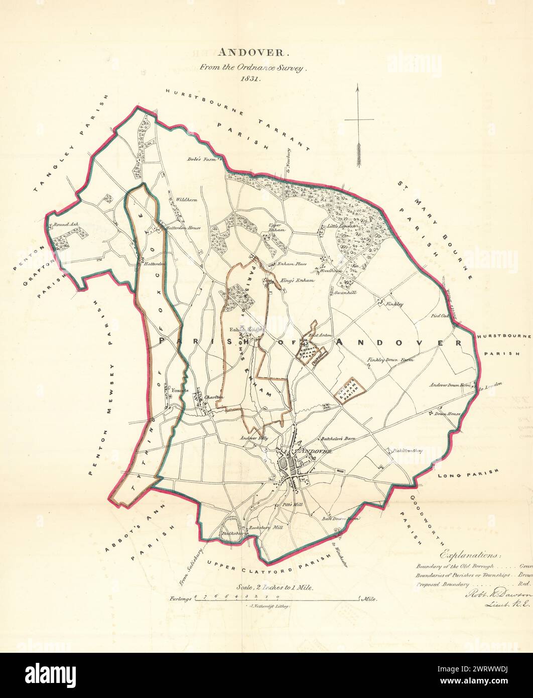 Map of andover hi-res stock photography and images - Alamy