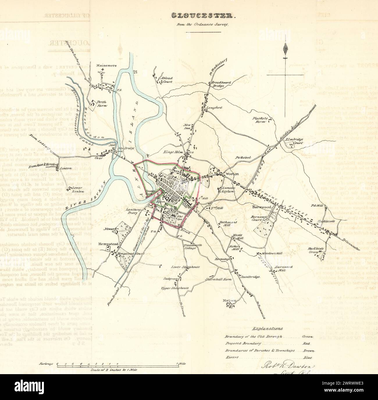 Vintage map of gloucester hi-res stock photography and images - Alamy