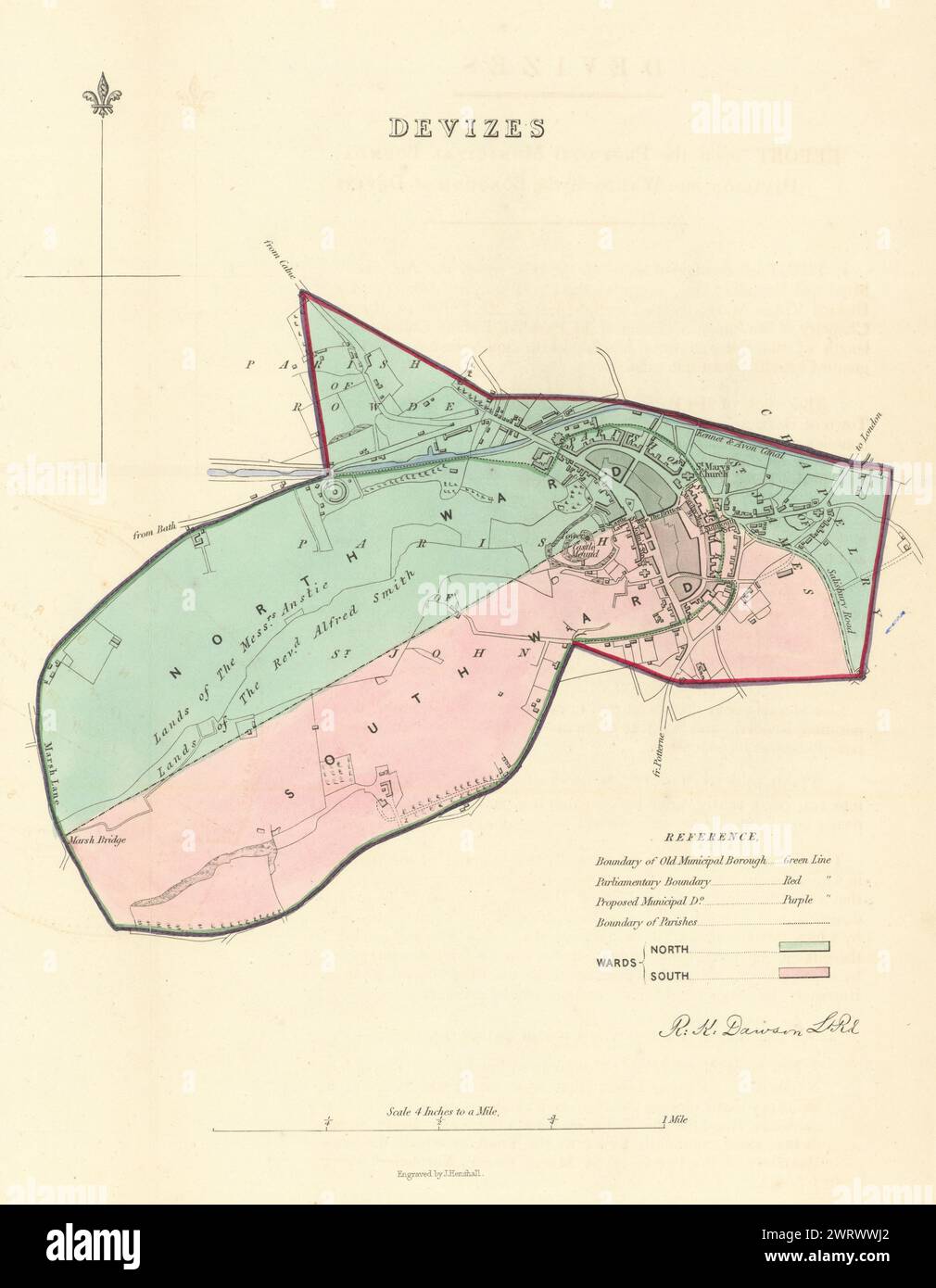 DEVIZES borough/town plan. BOUNDARY COMMISSION. Wiltshire. DAWSON 1837 ...