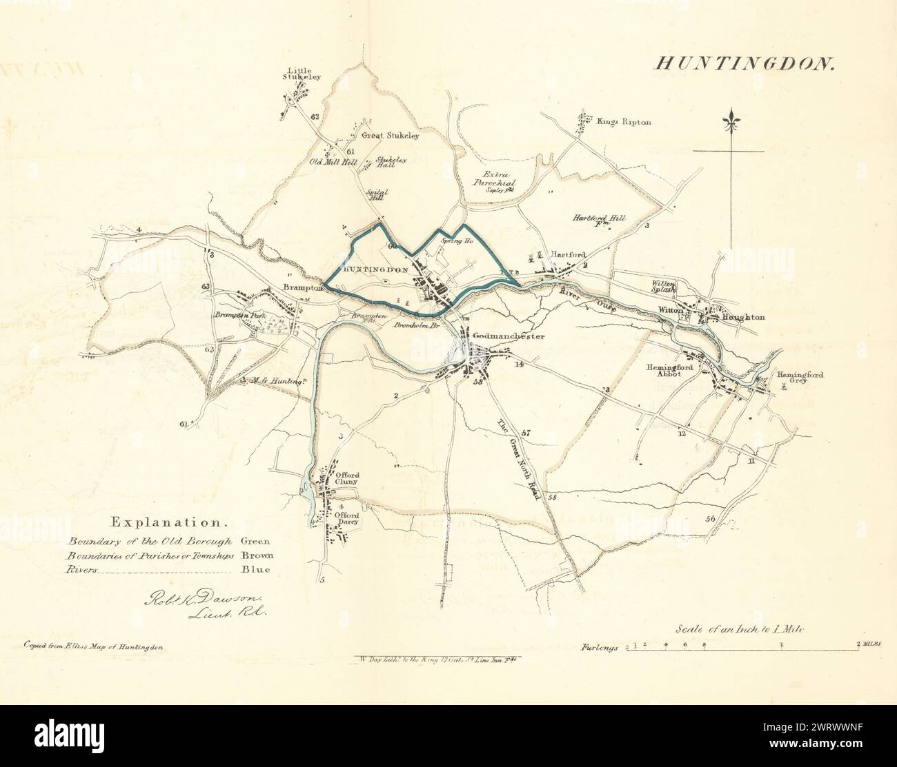 Huntingdon map hi-res stock photography and images - Alamy