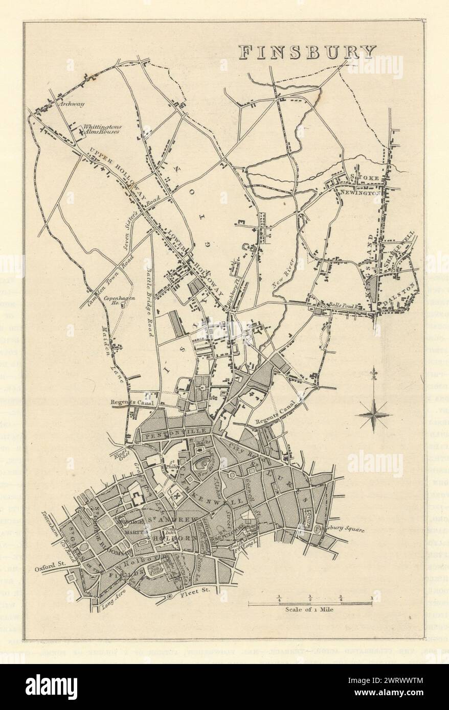 Finsbury borough. Islington Clerkenwell Holloway. CREIGHTON/WALKER 1842 ...