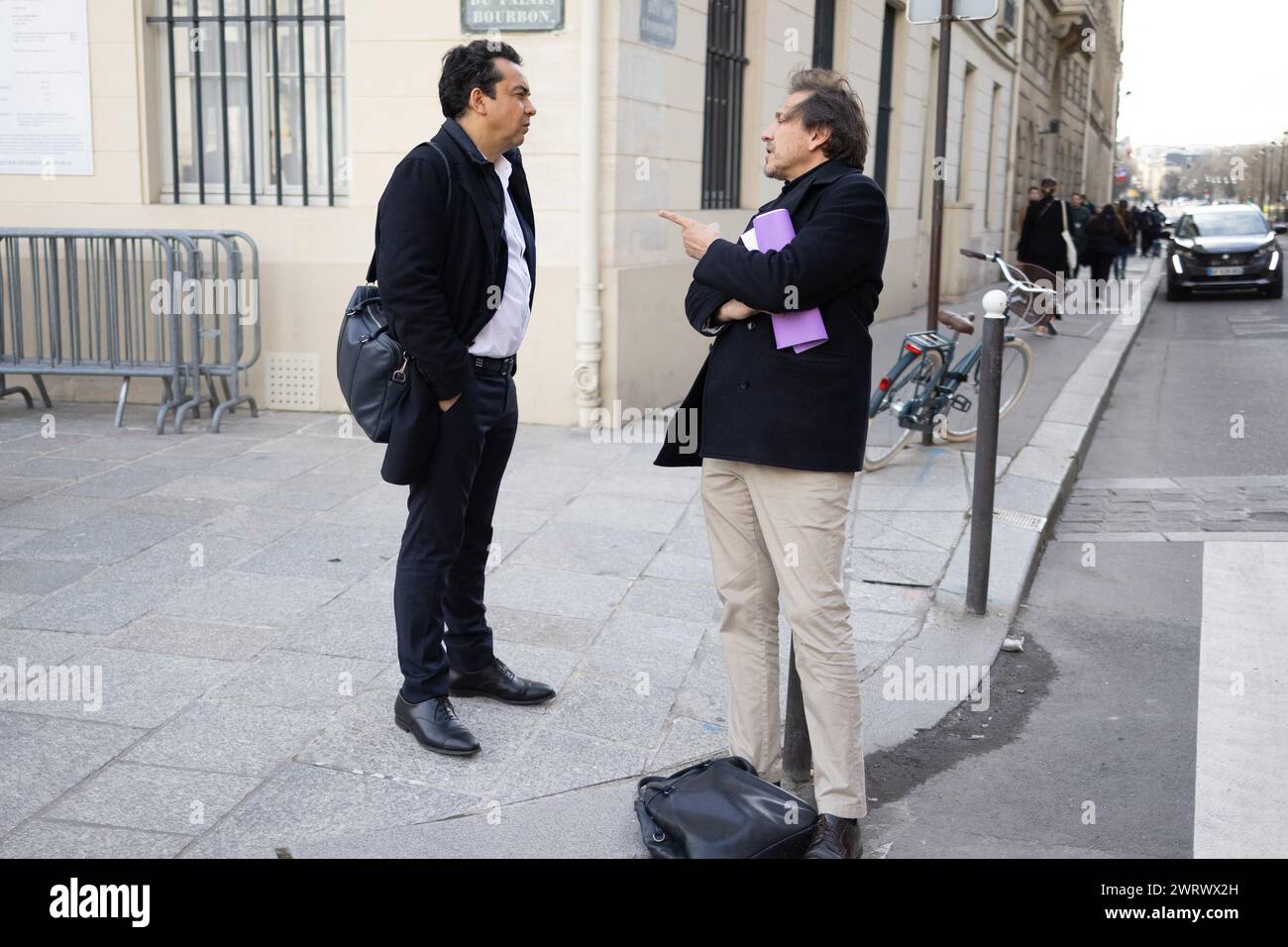 Paris, France. 14th Mar, 2024. French journalist Patrick Cohen speaks ...