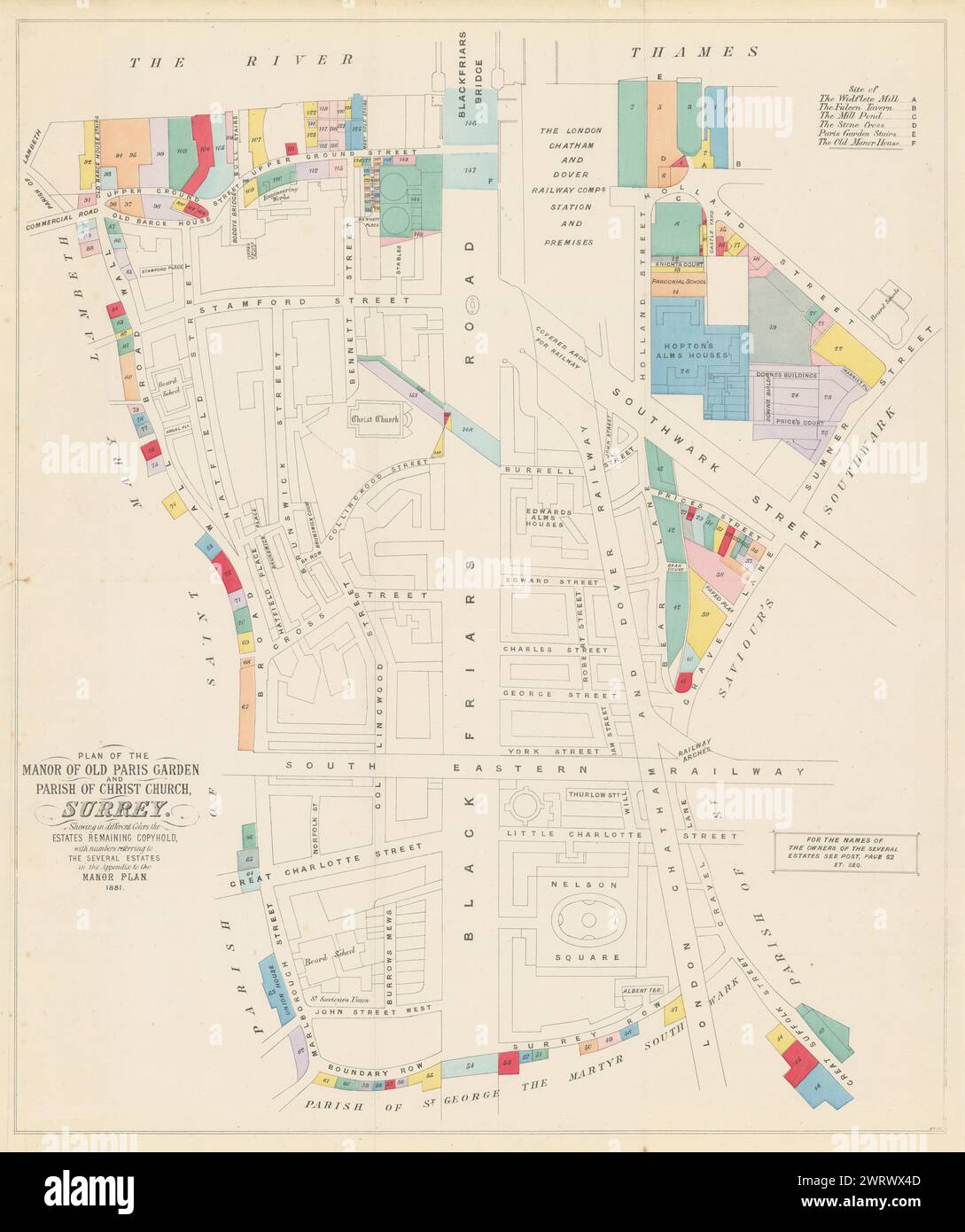 Manor of Old Paris Garden & Parish of Christ Church, Surrey. MEYMOTT ...