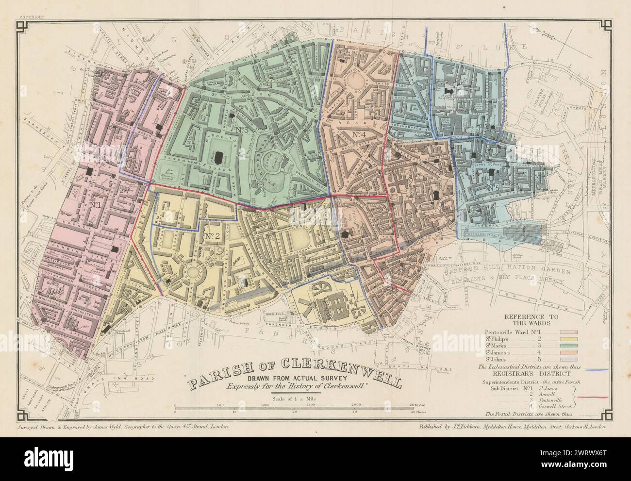Parish of Clerkenwell, drawn from an actual survey, by James Wyld 1865 ...