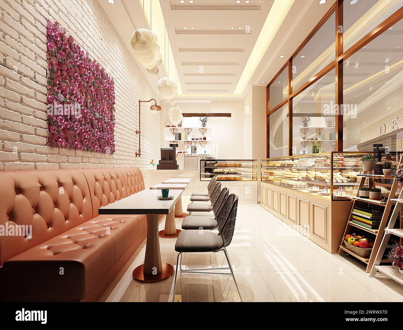 3d illustration restaurant interior design hi-res stock photography and ...