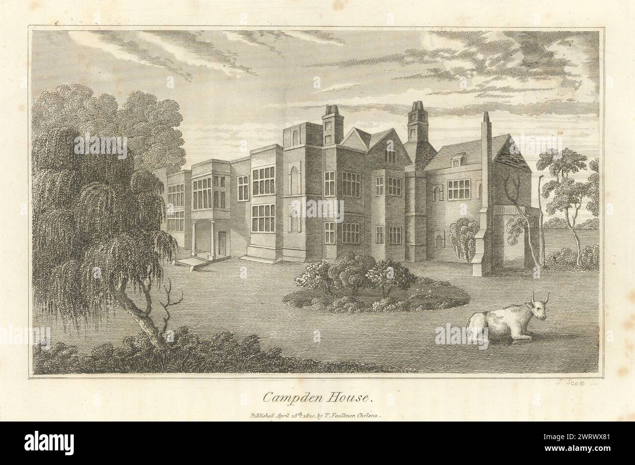 Campden House, Kensington by Thomas Faulkner. Burnt down 1862 1820 old ...