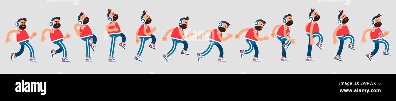 Headphones walking Stock Vector Images - Alamy