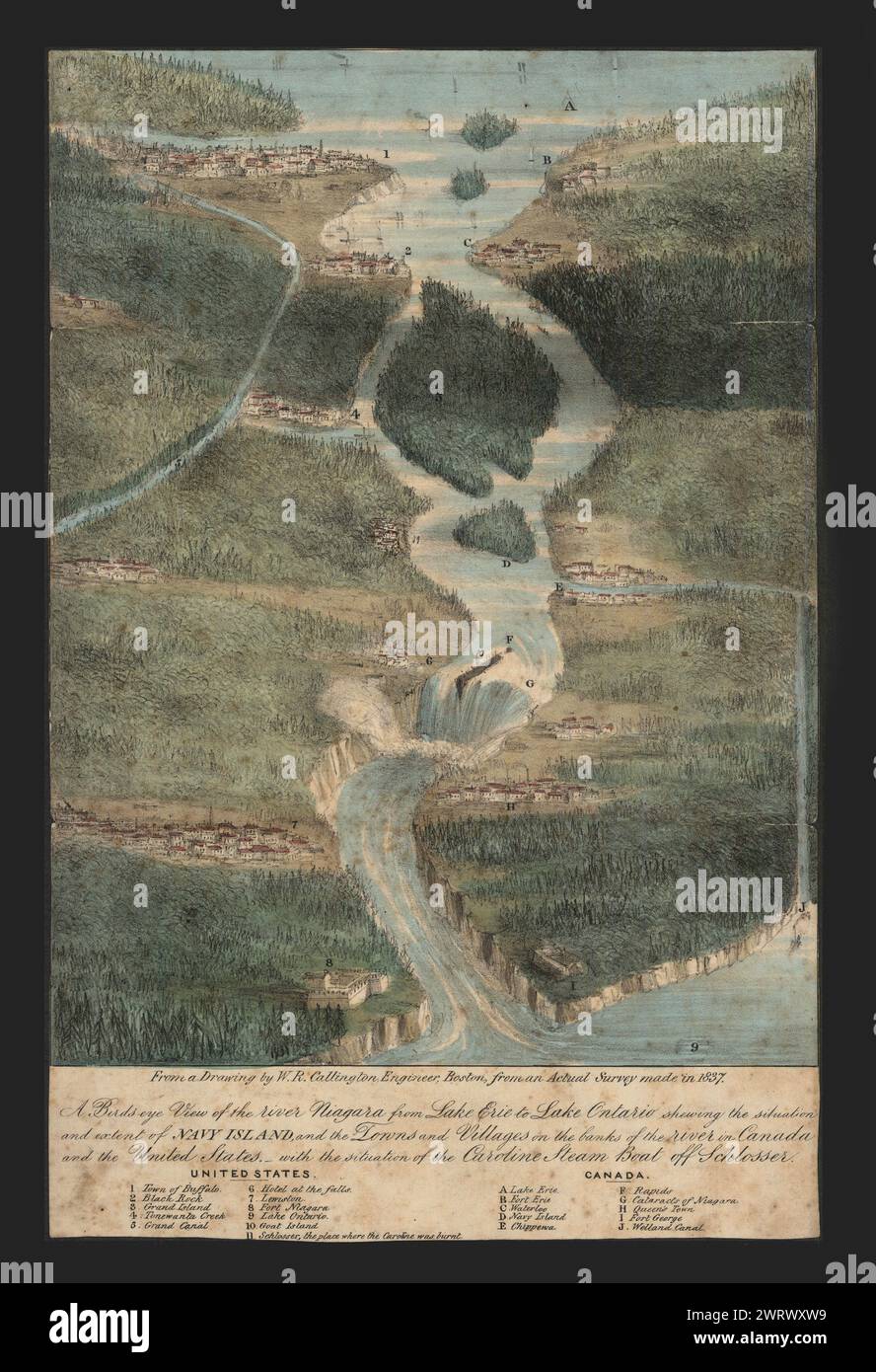 Niagara river map hi-res stock photography and images - Alamy