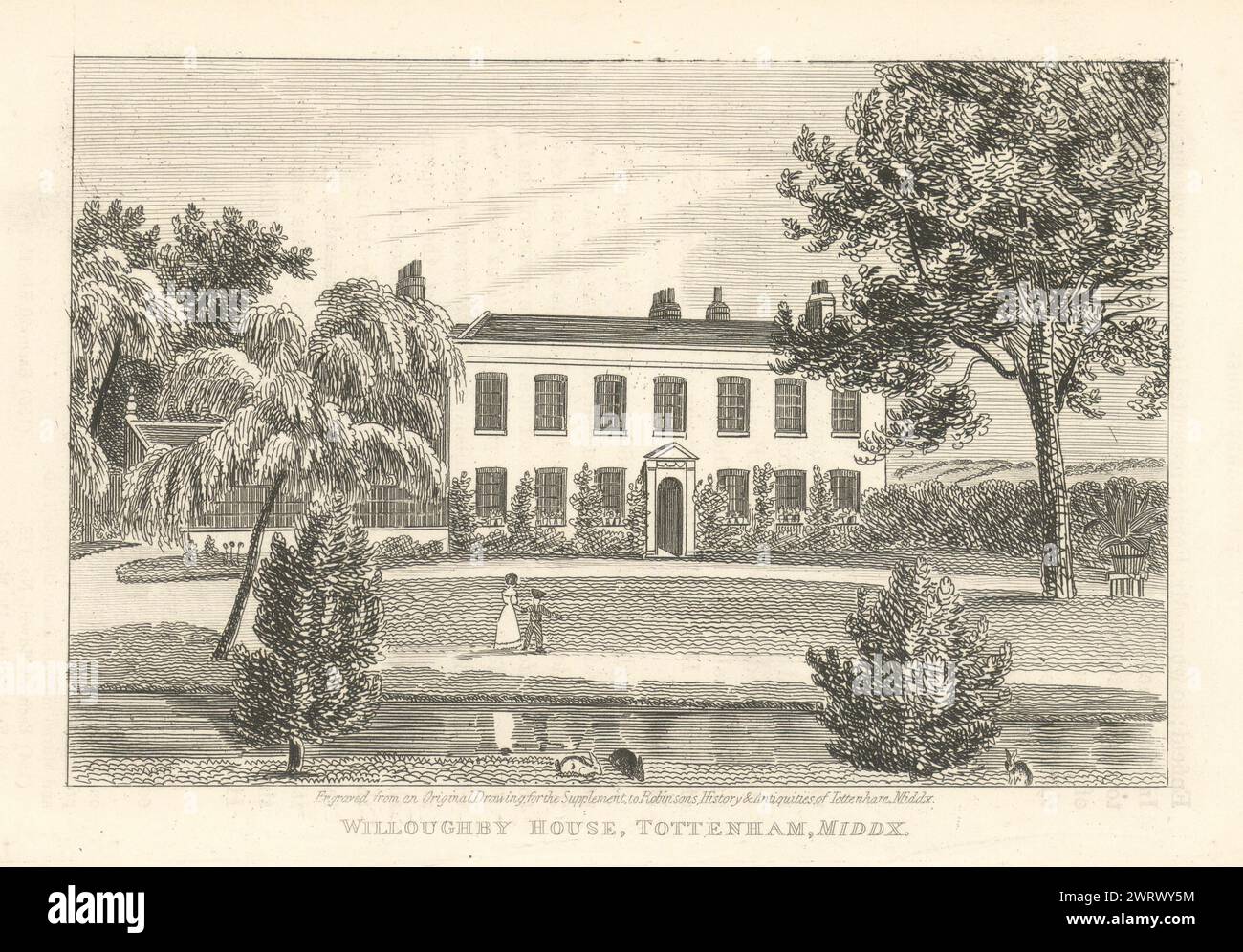 Willoughby House (Willoughbies), Northumberland Park, Tottenham 1840 ...