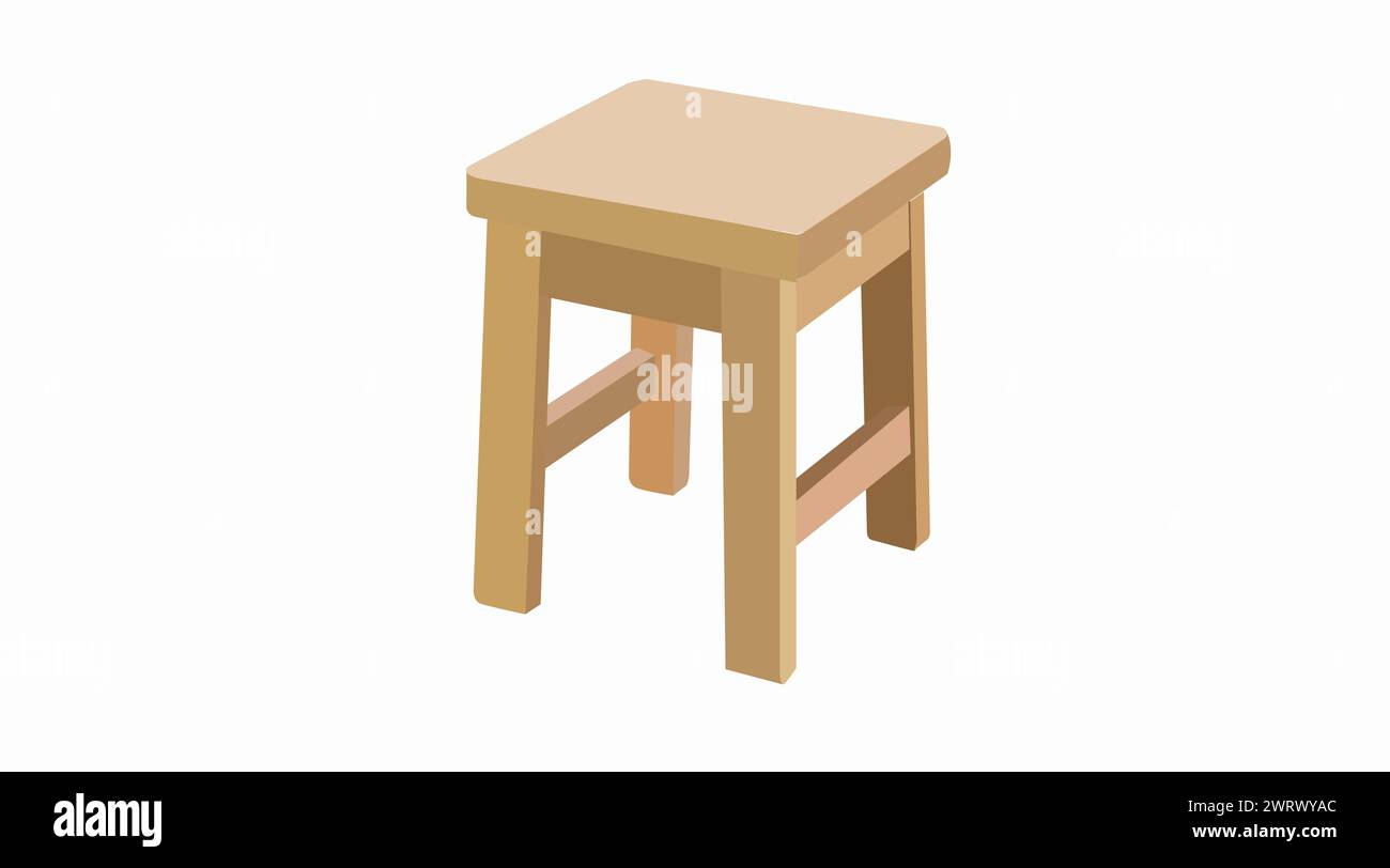 Vector isolated Wooden Stools Set. Vector isolated illustration set on ...