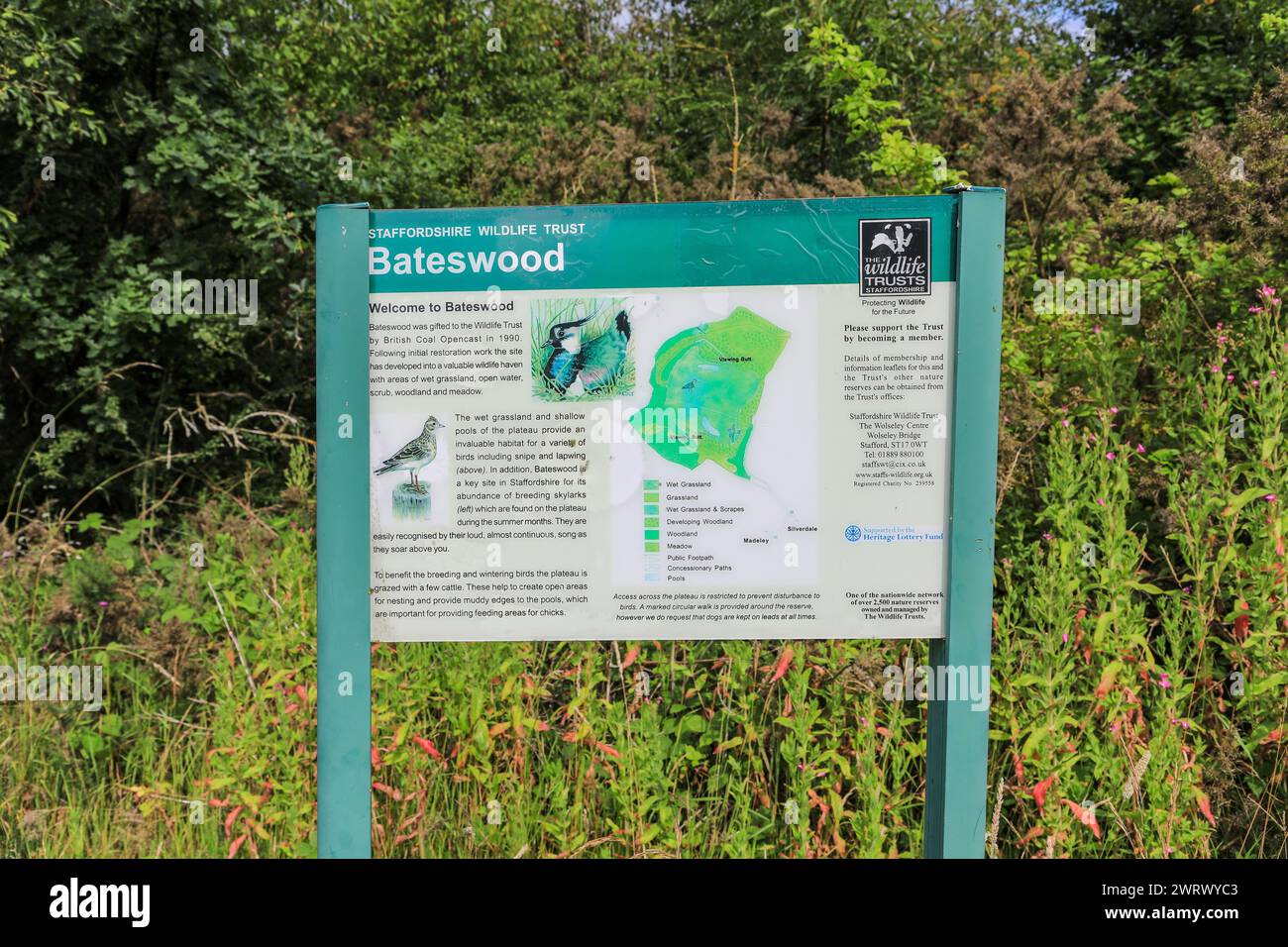 An information Board, Bateswood Nature Reserve, a Staffordshire ...