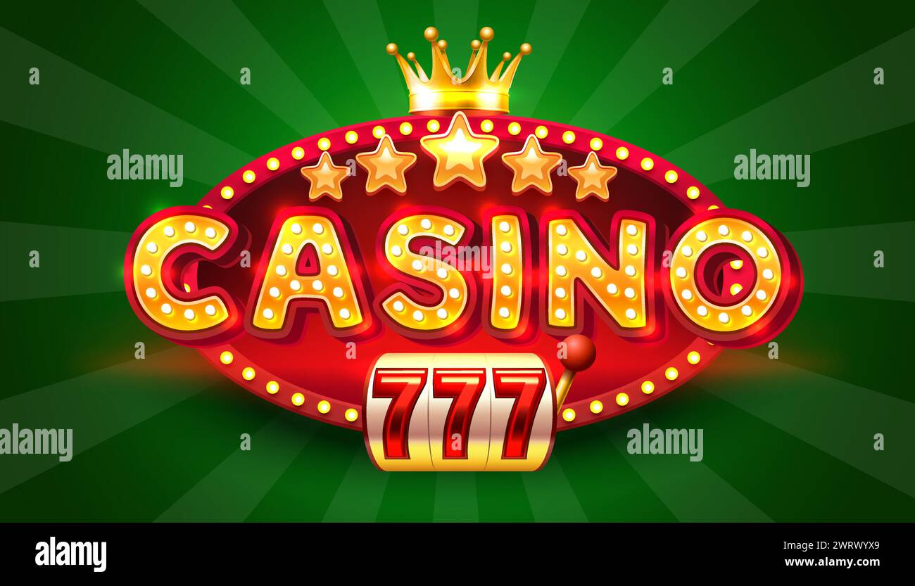 Casino frame label, slot sign machine, night Vegas. Vector Stock Vector ...