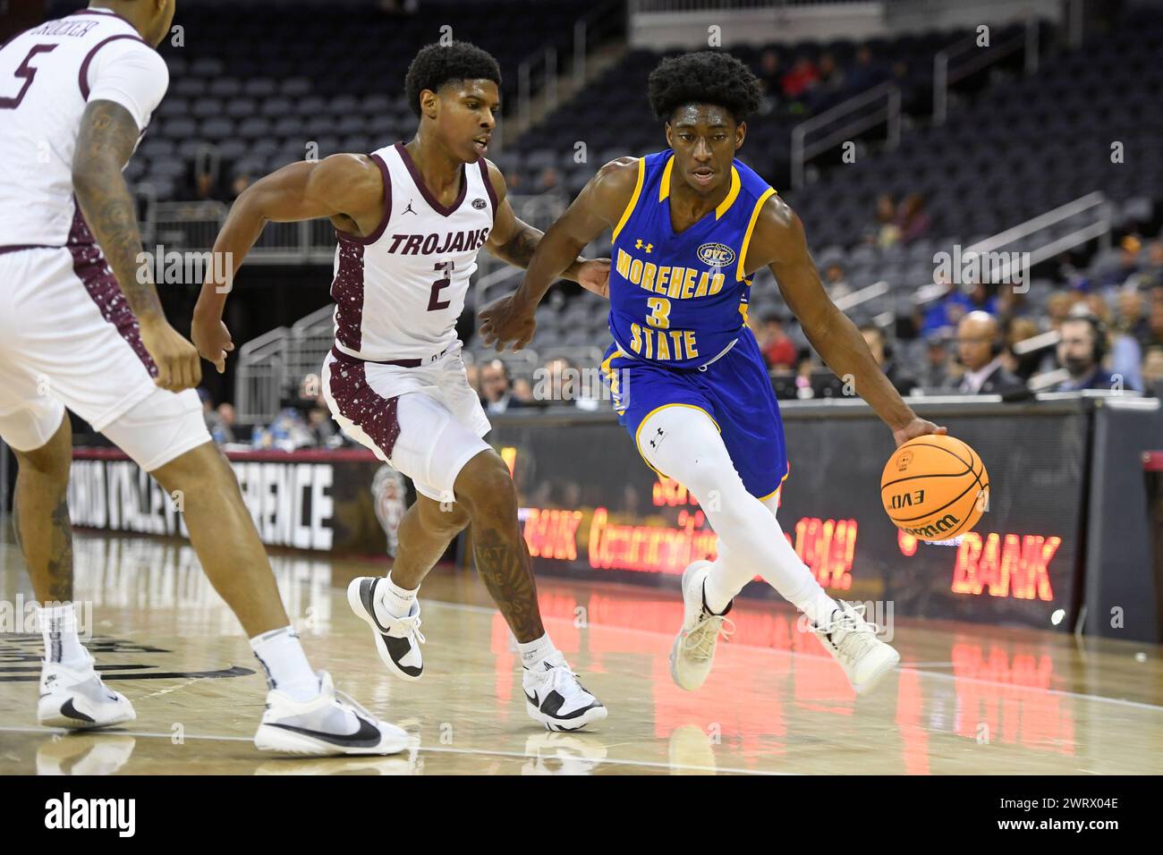 EVANSVILLE, IN - MARCH 09: Morehead State Eagles Guard Drew Thelwell (3 ...