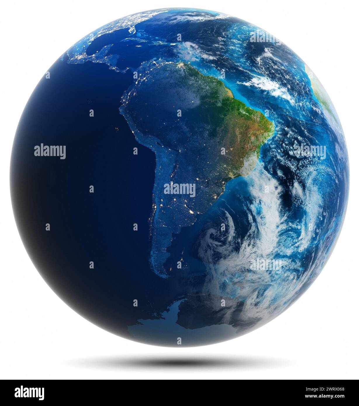 World globe - America, Brazil. Elements of this image furnished by NASA ...