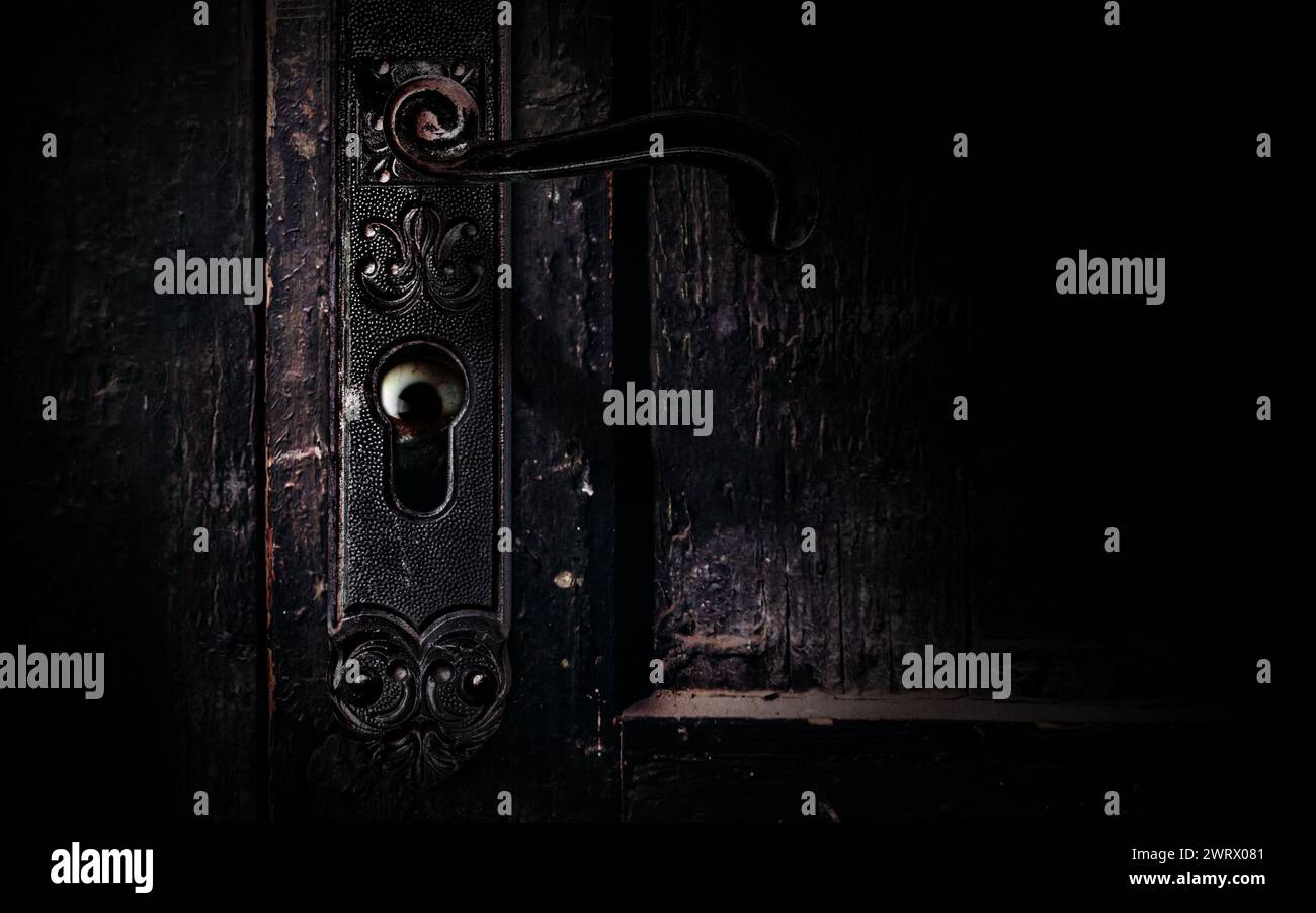 Photo of old obsolete and shaded abandoned grungy door handle with ...