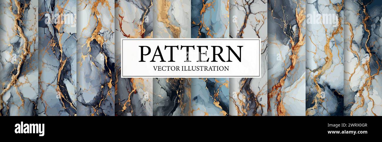 Set of 10 multi-colored marble textures, background templates - Vector ...