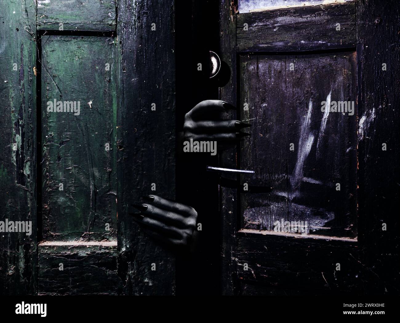 Photo of old obsolete and shaded abandoned grungy door with scary ...