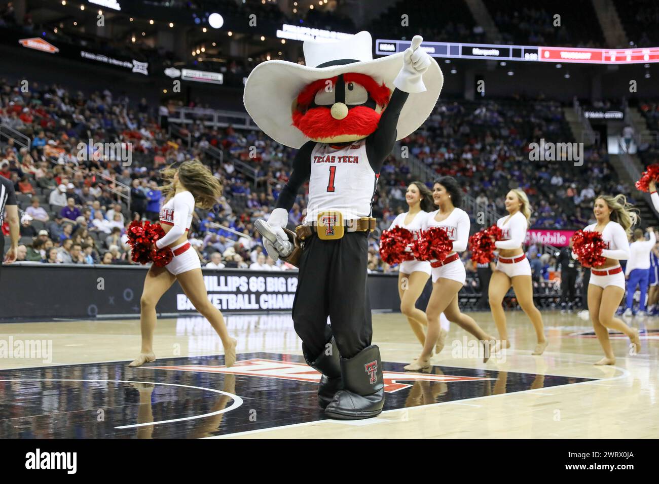 KANSAS CITY, MO - MARCH 14: The Texas Tech Red Raiders mascot in the ...