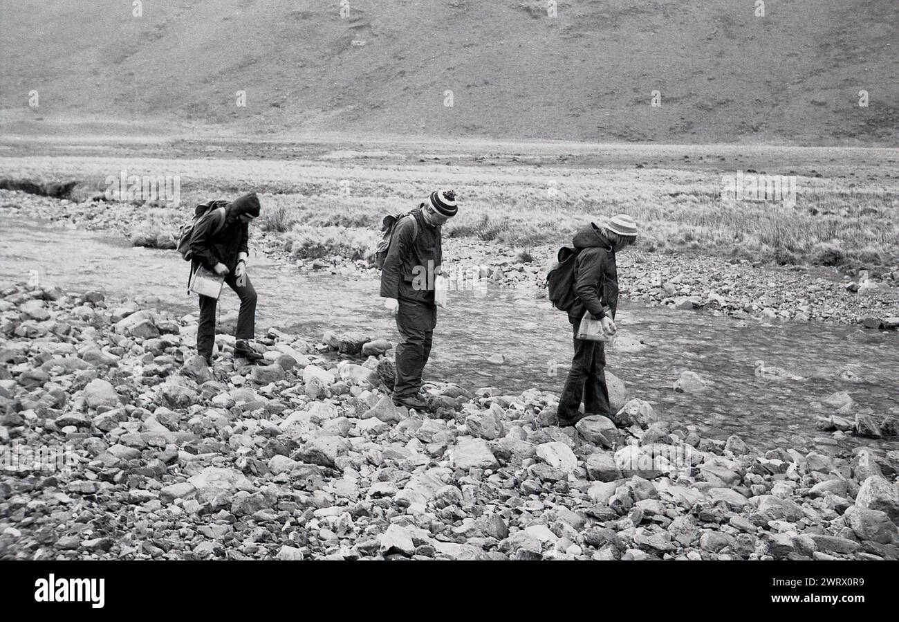 1970s, two youngsters with instructor on an outward bound course ...