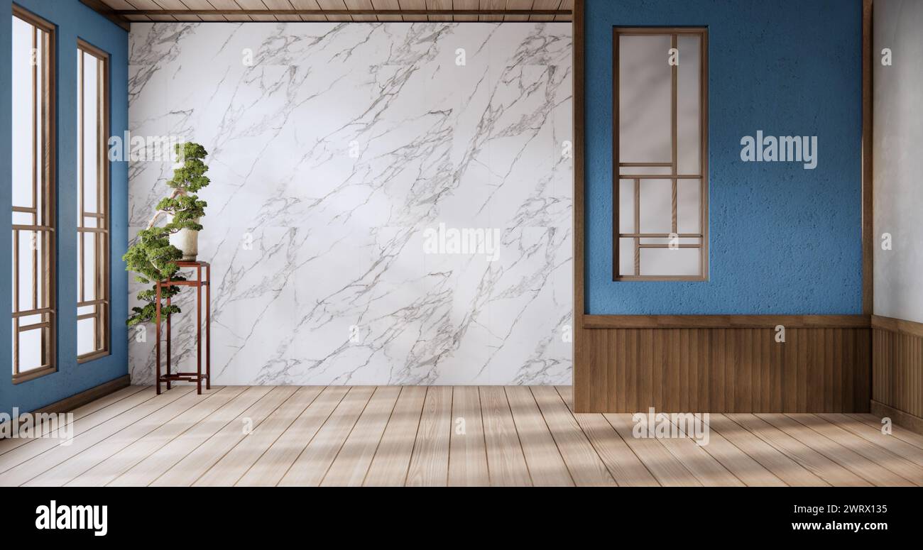 Minimalist Interior with wooden japan empty wall background mockup ...