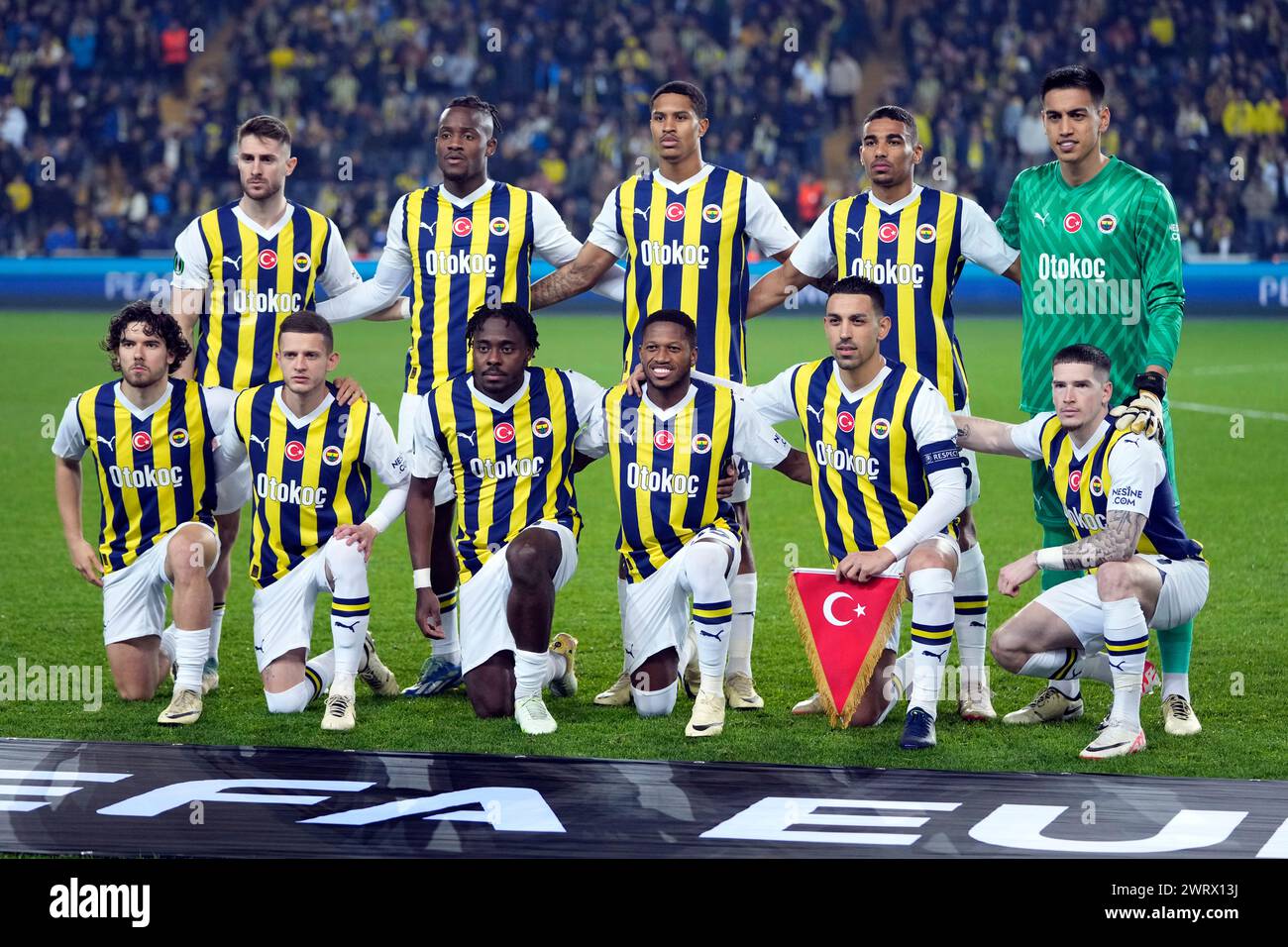 Fenerbahce's players pose for the photographers before the Europa ...