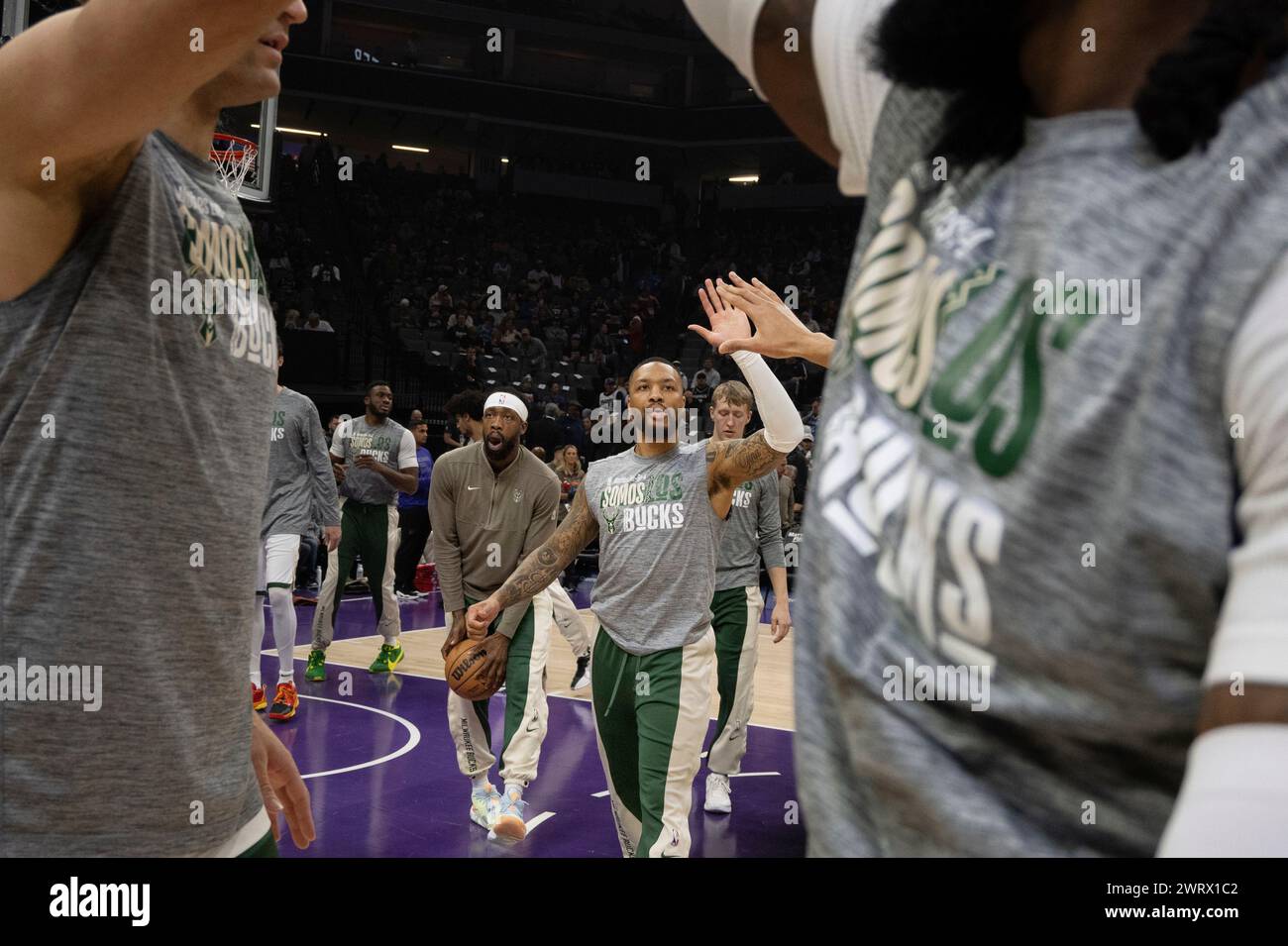 Milwaukee Bucks guard Damian Lillard, center is introduced as guard ...