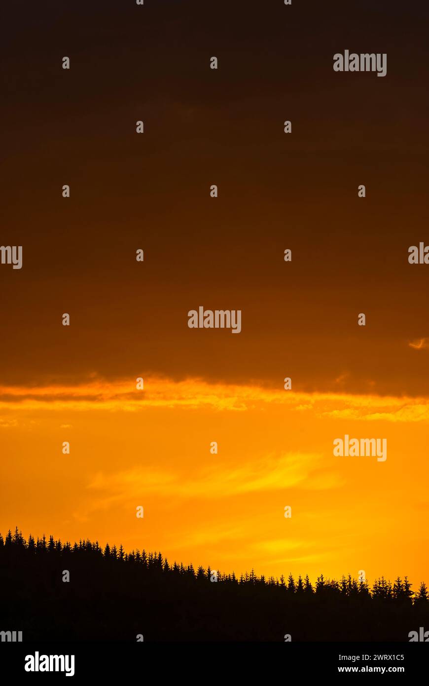 The evening sky in Sweden boasts a breathtaking display as the sun sets ...