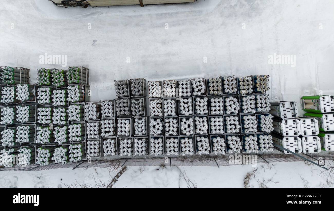 Aerial drone view bottle building hi-res stock photography and images ...