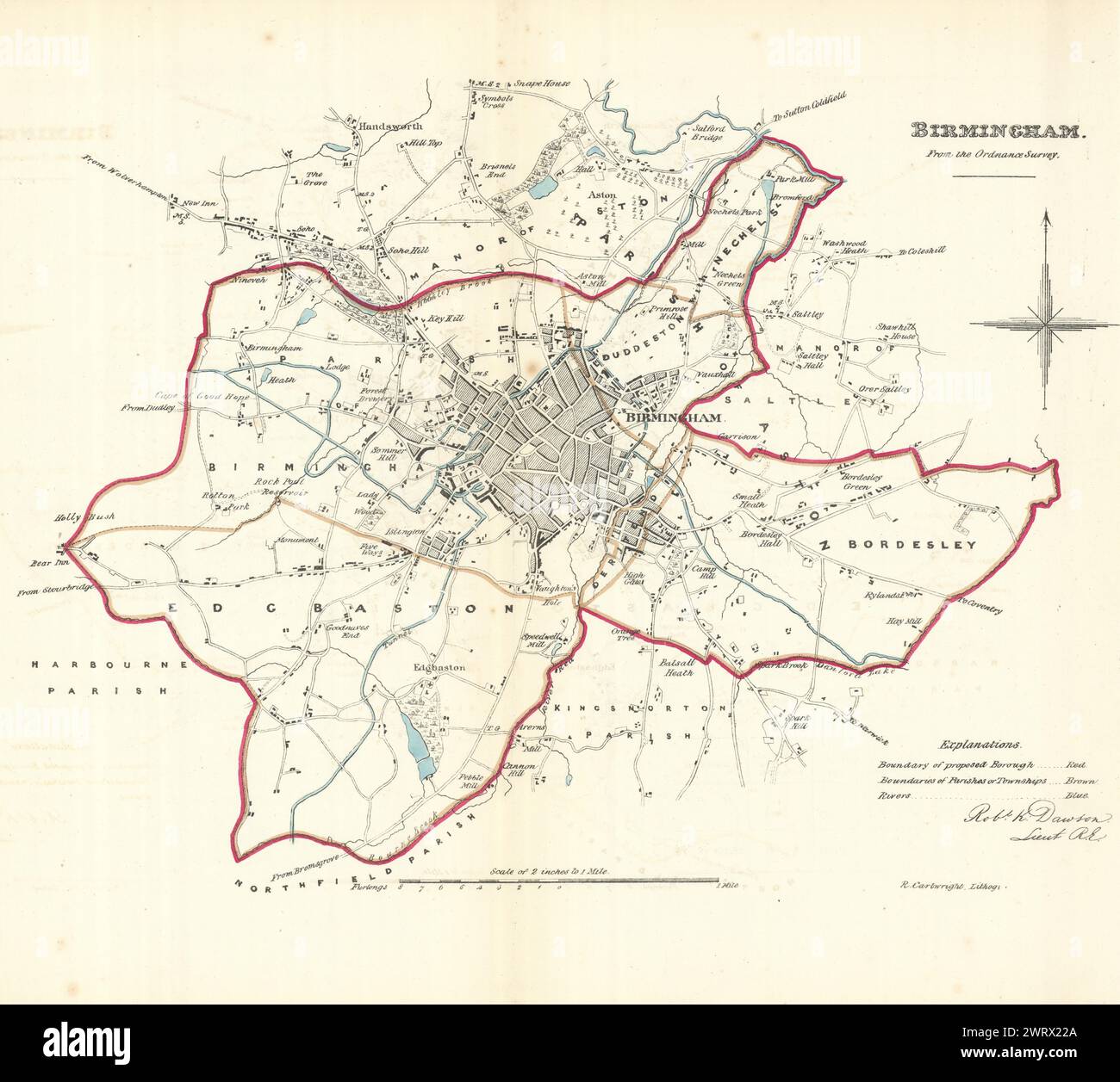 BIRMINGHAM borough/town/city plan. REFORM ACT. Edgbaston Aston. DAWSON ...