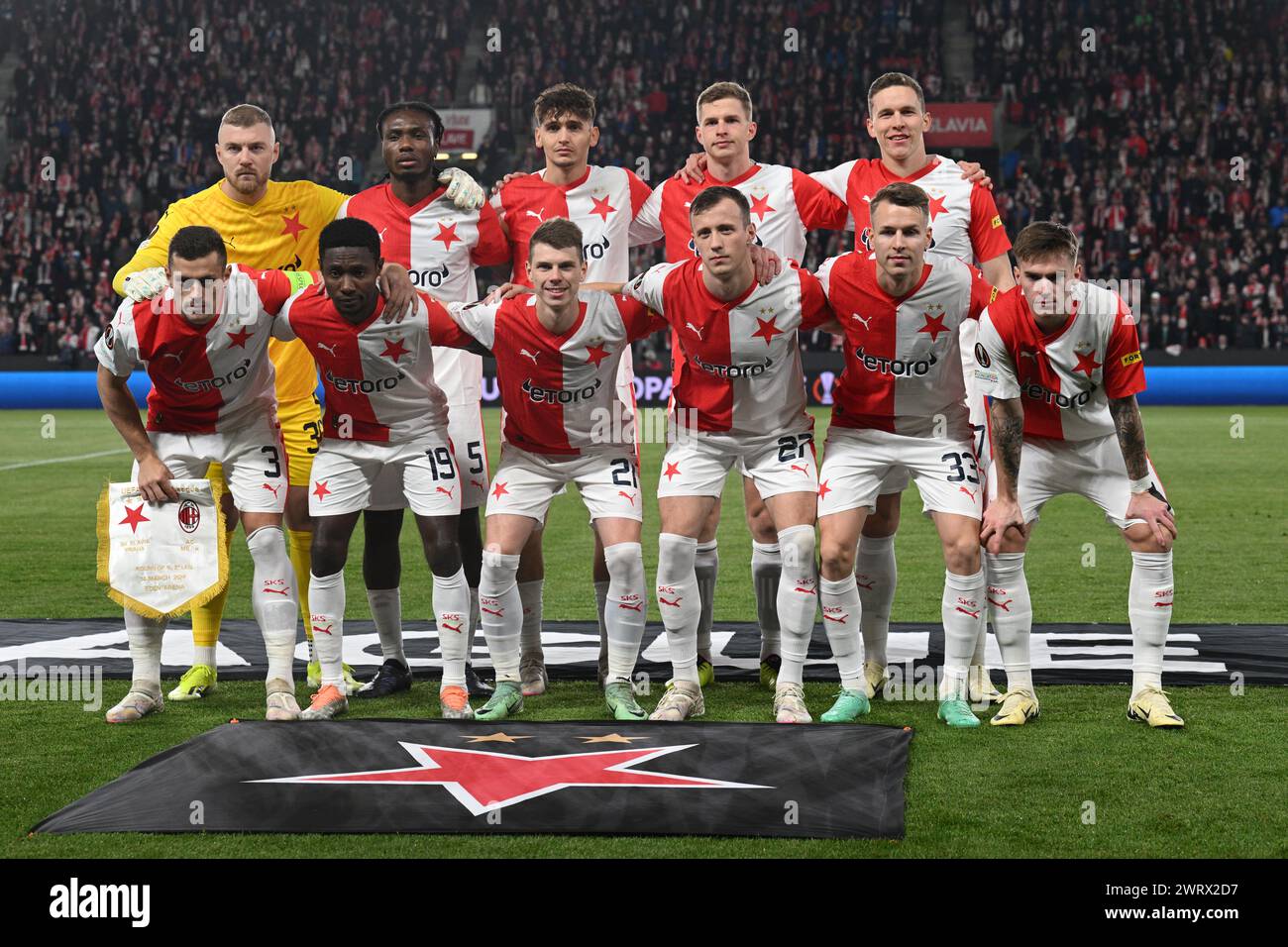 Prague, Czech Republic. 14th Mar, 2024. Slavia Praha soccer team before ...